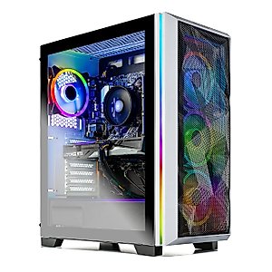 Skytech Gaming Chronos Gaming PC Desktop - AMD Ryzen 5 5600X 3.7GHz, RTX 3070 8GB, 16GB DDR4 3200, 1TB NVME, 650W Gold PSU, Windows 10 Home 64-bit, AC WiFi, White