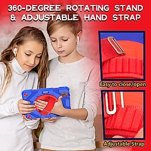 SEYMAC Case for iPad Air 5th/ 4th Generation, Shockproof Case with Screen Protector, 360 Rotating Stand/Hand Strap, Shoulder Strap for iPad Air 4/5 (iPad Air 10.9), Red+Blue