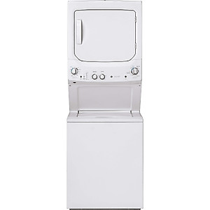 GE GUD27ESSMWW Unitized Spacemaker 3.8 Washer with Stainless Steel Basket and 5.9 Cu. Ft. Capacity Electric Dryer, White