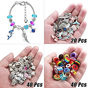 Jewelry Making Kit for Girls 8-12, 110Pcs Charm Bracelet Making Kit For Girls Ages 5-7-12, Girls Jewelry Making Kit Bracelet Kit For Kids 10-12 DIY Necklace Kids Birthday Gifts for 7+ Year Old Girls