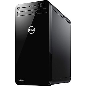 Dell 8930 XPS Tower Desktop Computer, 9th Generation Intel Core i7-9700, NVIDIA GeForce GTX 1050Ti 4GB Graphics, 256GB SSD plus 1TB HDD, 16GB Memory, Windows 10 Home, DVD-RW, Black