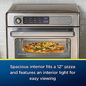 Oster Digital Air Fryer Oven with RapidCrisp, Stainless Steel, 12-Function Countertop Oven with Convection