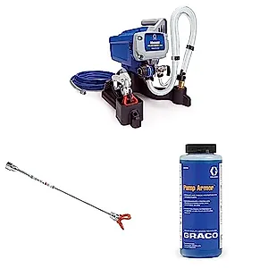 Graco Magnum 257025 Project Painter Plus Paint Sprayer, Multicolor & 243041 Magnum 15-Inch Tip Extension, Gray & 243104 Pump Armor, 1-Quart