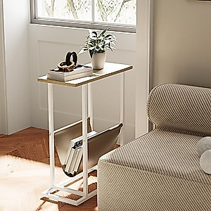 MAXTOWN Narrow Side Table - Slim End Table Nightstand with Storage Holder -Small Tables for Small Spaces -Side Tables Living Room,