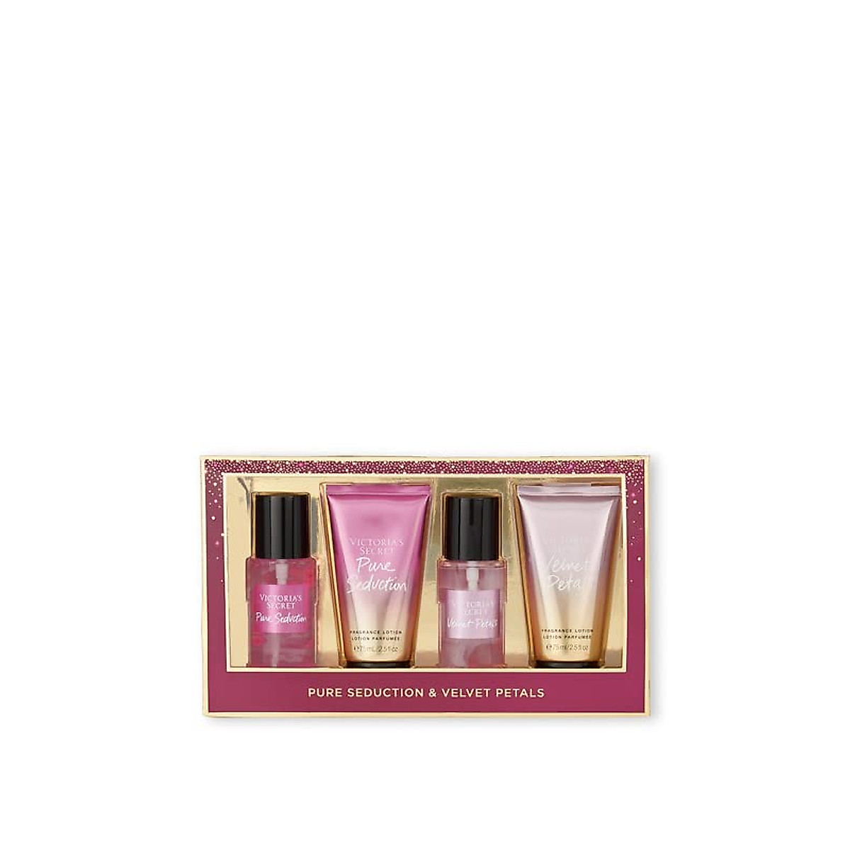 Victoria's Secret Pure Seduction & Velvet Petals 4 Piece Mini Mist & Lotion Gift Set