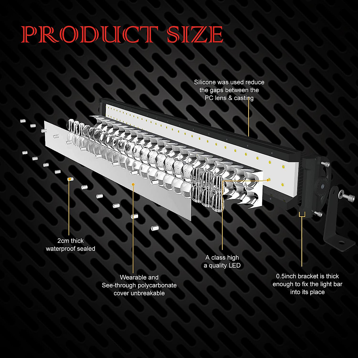 22 Inch LED Light Bar TURBO SII 5D 120W Flood Spot Combo Beam Offroad Driving Light 2Pcs 4 Inch 60W Led Pod Cube Lights w/Wiring Harness 3-Leads for Trucks Polaris RZR ATV UTV SUV Boats