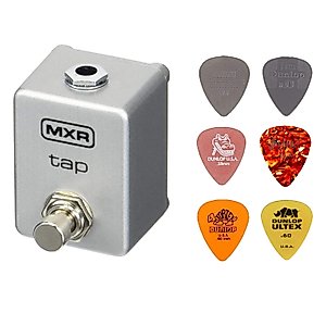 MXR M199 Tap Tempo Switch Pedal Bundle with 6 Assorted Dunlop Picks