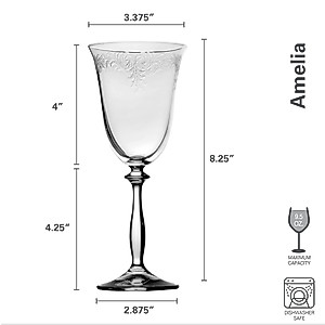 Mikasa Amelia White Wine Glasses, Set of 4, 9.5-Ounce, Clear