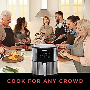 CHEFMAN Large Air Fryer Max XL 8 Qt, Healthy Cooking, User Friendly, Nonstick Stainless Steel, Digital Touch Screen with 4 Cooking Functions, BPA-Free, Dishwasher Safe Basket, Preheat & Shake Reminder