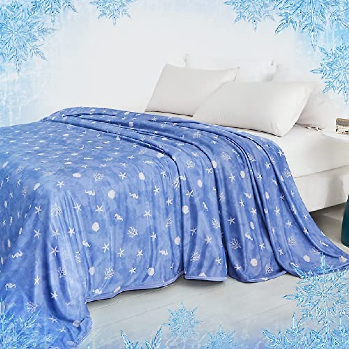 Elegear Cooling Throw Blanket, Q-Max>0.5 Japanese Arc-Chill Cooling Blankets for Hot Sleepers, Double Sided Cold Blankets for Sleeping, Lightweight Breathable Summer Blanket (Blue, Throw XL 50"x70")