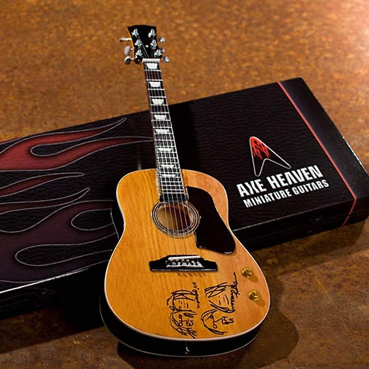 John Lennon "Give Peace a Chance" Acoustic Guitar Model: Miniature Guitar Replica Collectible