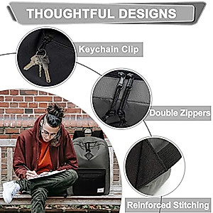 Kasqo Lightweight School Backpack, Water-Resistant Casual College Bookbag for Men Women Teen Girls Boys, Gray and Black