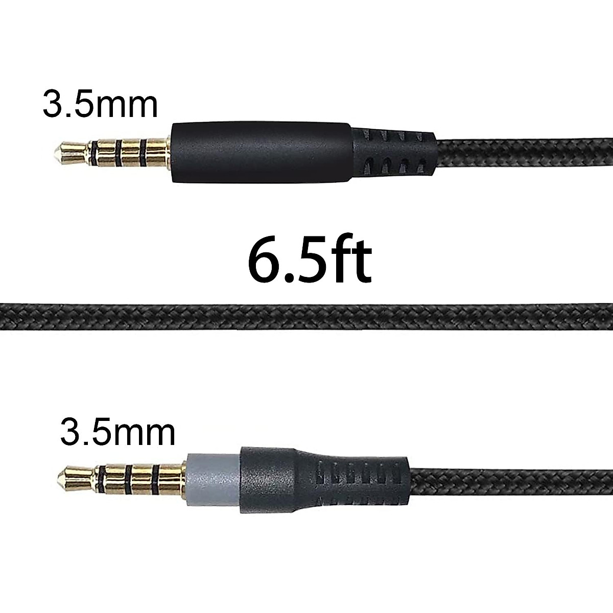 Sqrgreat Replacement Audio Cable Extension Cord Wire Compatible with Hyperx Cloud Alpha, Hyperx Cloud Mix, Hyperx Cloud Stinger Gaming Headset, Volume Control Inline Mute (No Mic, 6.5Ft)
