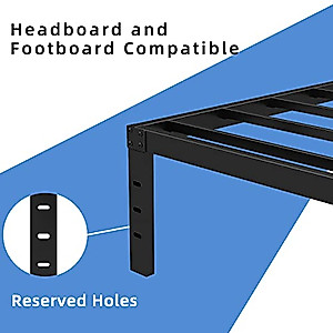 Artimorany Twin XL Bed Frames 18 Inch Tall, Heavy Duty Metal Platform, 2500lbs Steel Slats Support, No Box Spring Needed, Noise Free, Easy Assembly Black