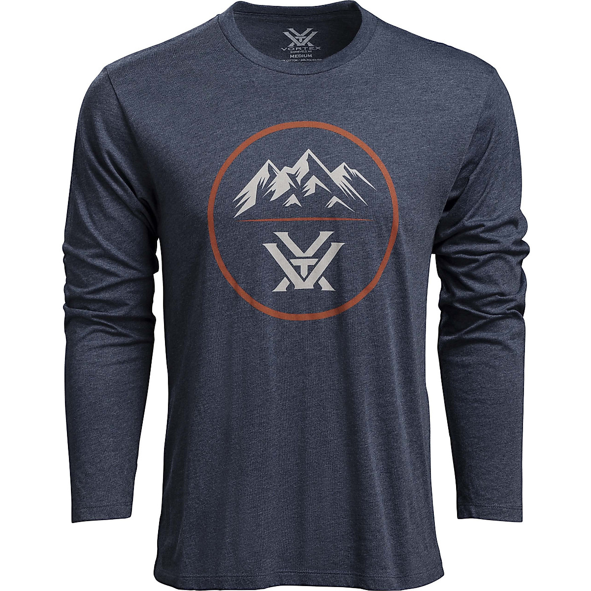 Vortex Optics Three Peaks Long Sleeve Shirts (Navy Heather, Large)