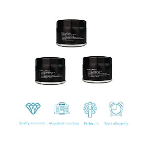 Kvjicdo 951-12690 Oil Filter Fit For MTD 490-201-0010 Premium OHV 382CC 420CC Powermore Engines 4P90JT 4P90JUA 4P90M0 4P90MUA 4X90HU 4P90HUA Lawn Mower Rep 751-11501, B16-E3440-00 (3 Pack)