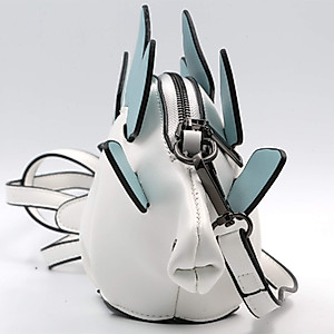 Ondeam Dinosaur Shoulder Purses,PU Stegosaurus CrossBody Bag for Girl Women(White)