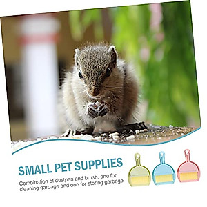balacoo 15 Sets Hamster Cleaning Broom pan and Brush pet pan Hamster cage Dustpan Tabletop Brush Mini pan car Cleaning Accessories Hamster Accessories Kid Broom pp Rabbit Child Chinchilla
