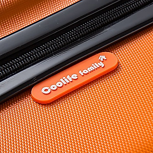 Coolife Luggage 4 Piece Set Suitcase Spinner Hardshell Lightweight TSA Lock (family set-blue1)