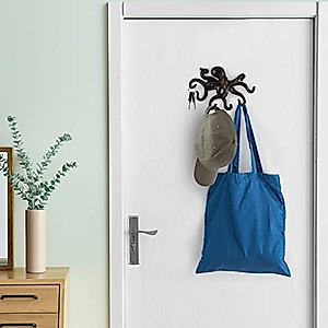 MDLUU Octopus Hook, Nautical Wall Hook, Antique Key Holder Hook, Cast Iron Hook for Coat, Hand Towel, Bathrobe, Jacket