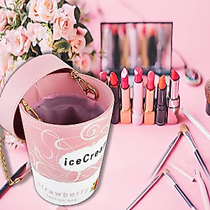 USTYLE Ice Cream Shaped Crossbody Bag, Cute Novelty with Adjustable Strap for Girl Women Cartoon Shoulder Bag (pink)