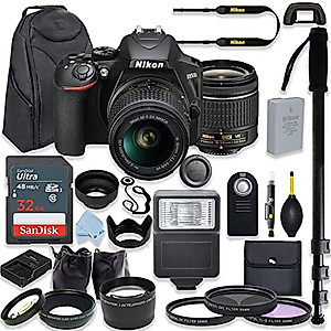 Nikon D3500 24.2 MP DSLR Camera Premium Kit with AF-P DX NIKKOR 18-55mm f/3.5-5.6G VR Lens + 32GB Memory + Filters + Macros + Deluxe Backpack + Professional Accessories (Renewed)
