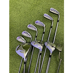 ENEMO New Women Compatible with Golf Clubs Efil Compelete Set of Driver 3 5 Wood Irons Bag L Flex Graphite Shaft No Bag (Color : Purple with Bag)