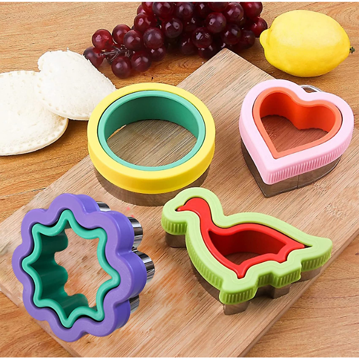 Sandwich Cutter and Sealer, 22 Pcs Uncrustable Sandwich Maker for Kids, Decruster Sandwich Maker, Bread Cookie Cutters for Kids Lunch Box (Multi)