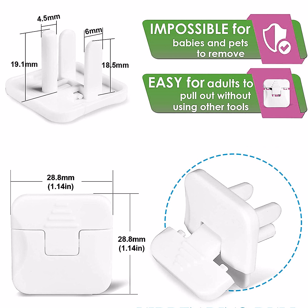 YIDADAUS 38 Pack Baby proofing Outlet Plugs,Outlet Covers Baby proofing,Baby Safety Products,Baby proofing,Outlet Plug Covers,Outlet Plugs Baby,Proof Child Safety Outlet Covers Toddler Safety
