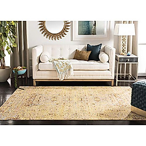 Safavieh Mystique Collection Area Rug - 8' x 10', Gold & Multi, Modern Abstract Distressed Design, Non-Shedding & Easy Care, Ideal for High Traffic Areas in Living Room, Bedroom (MYS971C)