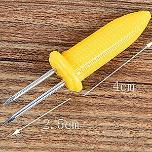 Fashionclub Corn on The Cob Holders Skewers BBQ Twin Prong Sweetcorn Holder Fork Kitchen Tool Pack of 10