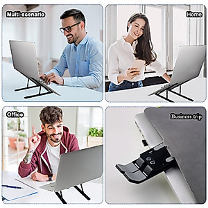 EMOME Laptop Stand for Desk Black, Adjustable Height Multi-Angle Stand, Portable Foldable Laptop Holder for Smaller Than 16 inches Computer Stand