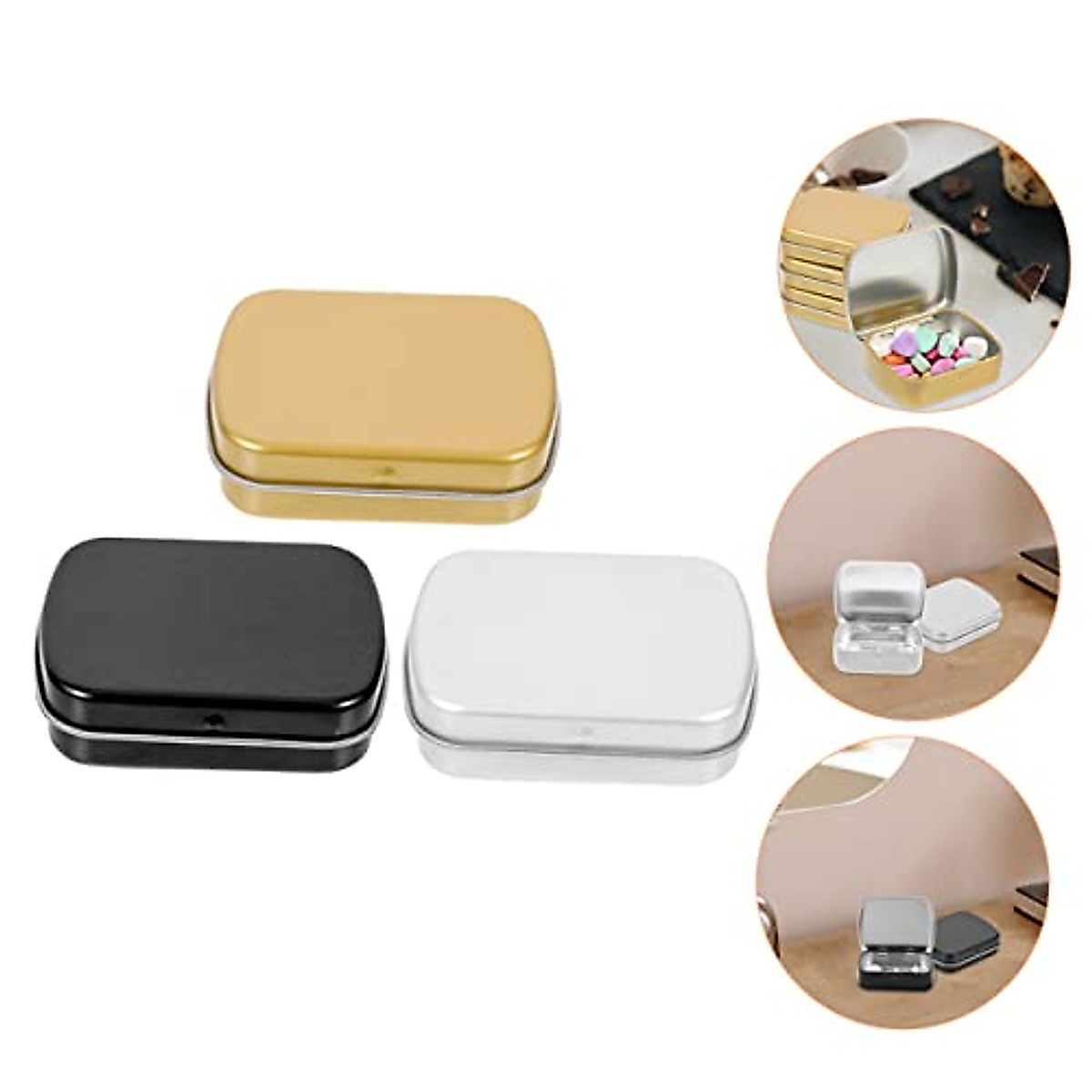 BESPORTBLE 75 Pcs Mini Tin Box To Go Food Containers with Lids Food Sealed Cans Candy Jars with Lids Iron Jar Lid Organizer Containers for Food Travel Tinplate Cream Box Clamshell