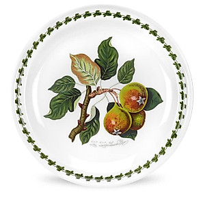 Portmeirion Pomona Collection | Set of 6 | Ceramic Dinnerware Dish Set | Microwave and Dishwasher Safe | Assorted Fruit Motifs | Made in England (Salad Plates)