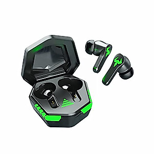 Wireless Bluetooth 5.0 - Noise Cancelling | Low Latency Mode, Y60 Gaming Headset with Cool Lights in-Ear Bluetooth Earbuds Portable Charging Case