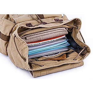 Gootium 21101KA Specially High Density Thick Canvas Backpack Rucksack,Khaki