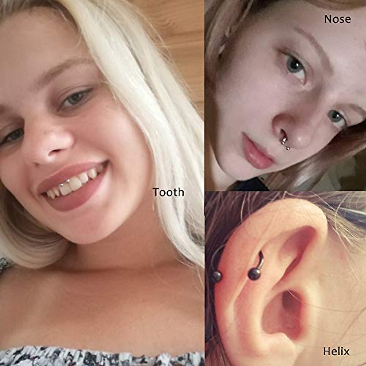 NZDLM Horseshoe Hoop Nose Rings Cartilage Earring Nose Septum Nose Nostril Stainless Steel Bull Nose Ring for Women Men Gold