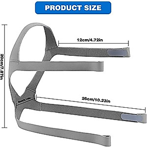 Headgear Strap Replacement with Adjustable Home Ventilator Mask Headband- Mask Strap Compatible with Most Nasal-ResMed air Sense 10 Supplies-for ResMed AirFit F20 N10 (Only Headgear)