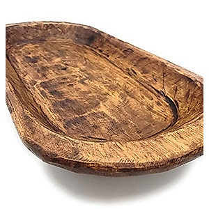 Decorative Wood Dough Bowl- Farmhouse Rustic Bowl- The Durango