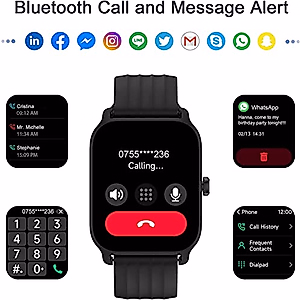 Smart Watch for Men Women - Answer & Make Calls, Alexa Build-in, Blood Oxygen (SpO2) 1.8 inch HD Screen iP68 Waterproof, Heart Rate Sleep Monitor, Fitness Tracker Compatible with Android and iOS Phone