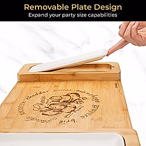 SMIRLY Bamboo Cheese Board Set - Large Charcuterie Board Set - Wooden Cheese Boards Charcuterie Boards - Unique Housewarming Gift - Appetizer & Cheese Platter, Meat and Cheese Tray, Wood Serving Board