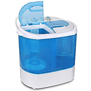 HomGarden 10lbs Portable Washing Machine with Twin Tub Electric Compact Washing Machine Mini Laundry w/Washer&Spinner, Gravity Drain Pump and Drain Hose