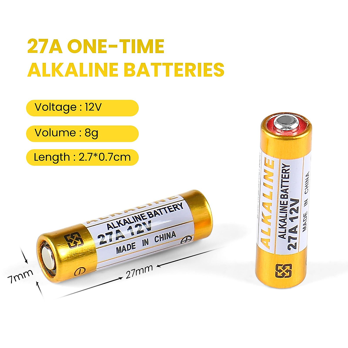 Super Power A27 27A MN27 MN27BPK GP27A L828 Battery 12V Alkaline Battery (50 Batteries)