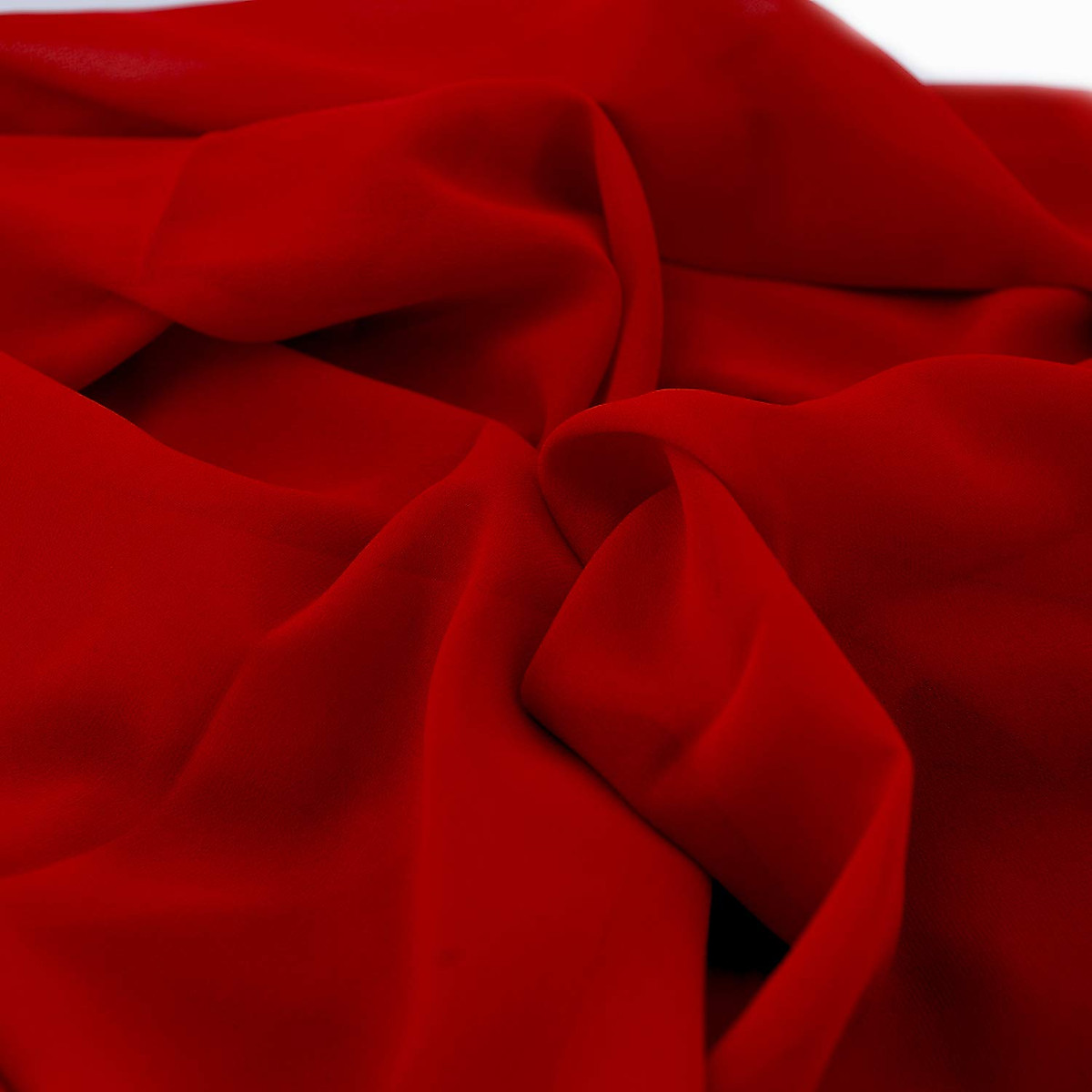 Chiffon Fabric Polyestser Sheer for Bridal Decoration 59“(1 Yard,Red)
