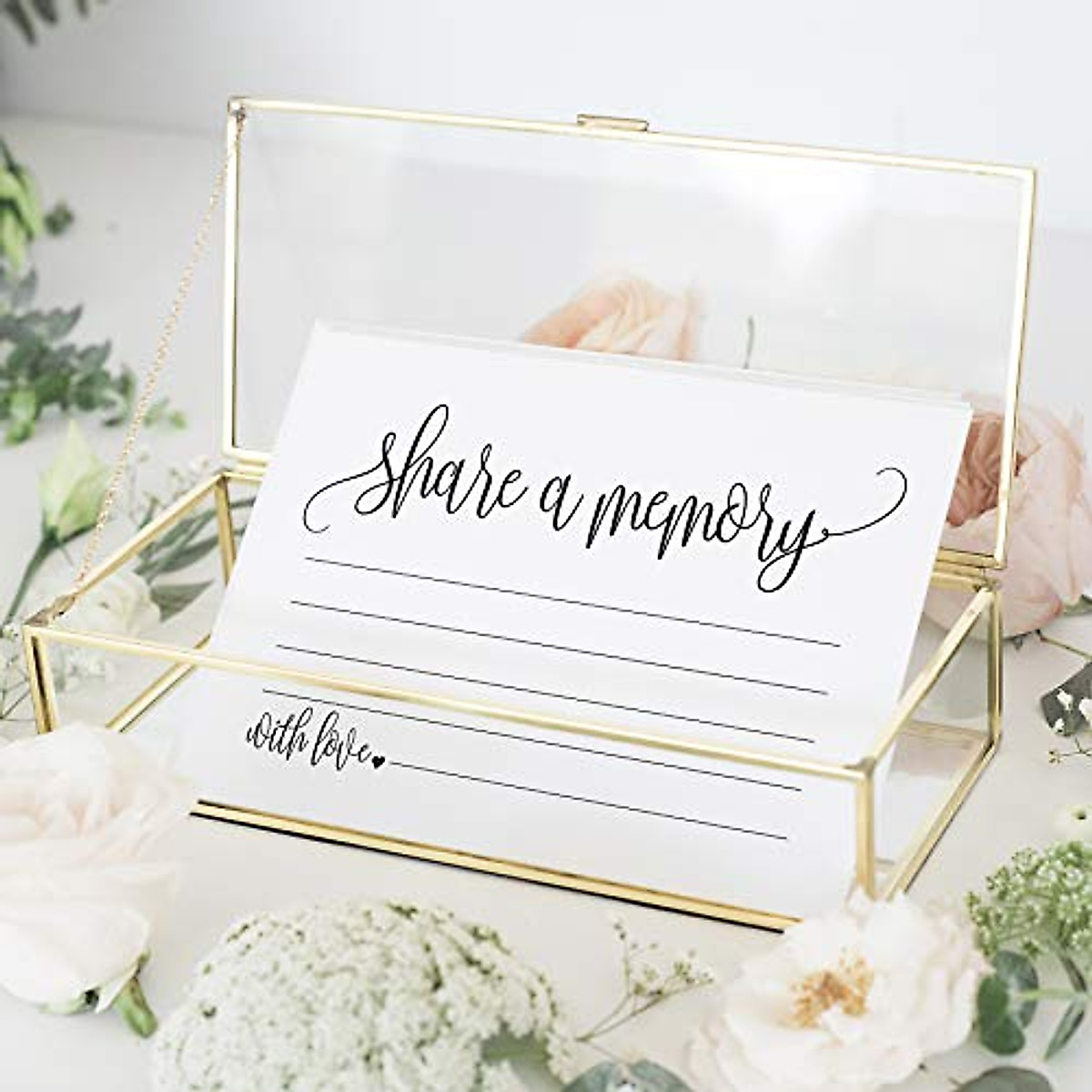 Bliss Collections Share a Memory Cards, Heart Script, Cards for Weddings, Showers, Birthdays, Celebration of Life, Funeral, Retirement, Going Away and Graduation Memories, 4"x6" (Pack of 50)