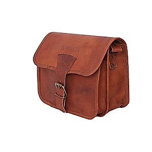 vintage leather crossbody purse satchel for women brown small bag sling over the shoulder