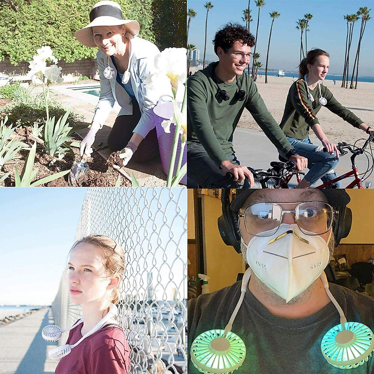 GXDDZM Personal Fans Around Neck Neckband Fan Portable Hanging Fan Mini Hands Free Wearable Sport Fan,2000mAh USB Rechargeable 3 Speeds,LED Silent 360° Direction For Office Outdoor Trave Home