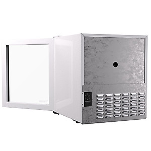 Husky Premium Countertop Mini Fridge, 46L Compact Beverage Refrigerator with 40 Can Capacity, Freestanding Mini Drink Fridge with Reversible Glass Door (White)