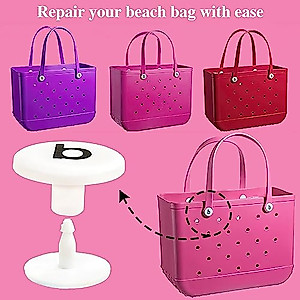 Replacement Rivets for Bogg Bag, Large Beach Bag Replacement White Buttons, Standard and Oversized XL Rubber Pool Bag Repair Rivets (10pc)