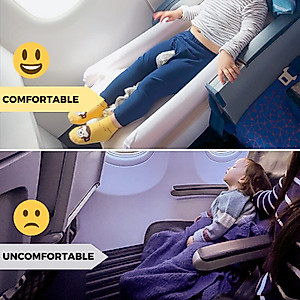 eirix Inflatable Toddler Travel Bed, Portable Baby/Toddler Bed Airplane Footrest Airplane Seat Extender for Kids Suit for Economy Seats, Train, Car (White)